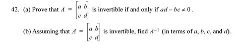 Solved A Prove That A Acbd Is Invertible If And Only Chegg