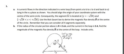 Solved 1 A Current I Flows In The Direction Indicated In A Chegg Com