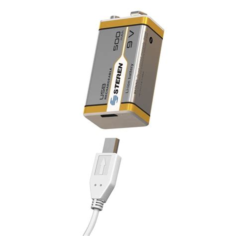 Batería Recargable Usb Li Ion 9v Cuadrada 500 Mah Steren