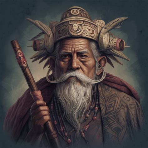 Itzamna Mayan Gods Series 01 Ancient Warriors Interesting Faces Poster Art