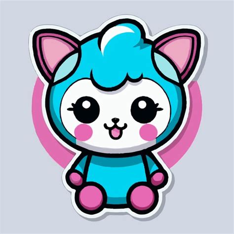 Kawaii And Cute Cartoon Sticker Design Illustration Artwork Vector Premium Ai Generated Vector