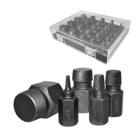 25pcs Hss Hexagonal Handle Screw Extractor Broken Screw Remove Tool Set