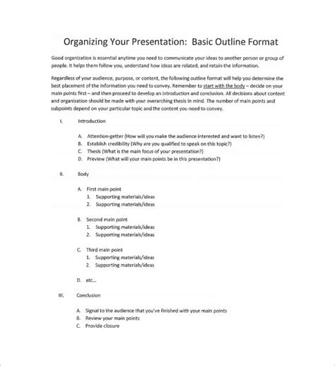 Powerpoint Outline Template Free Printable Templates