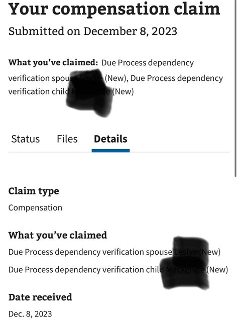 Due Process Dependency Verification R VeteransBenefits