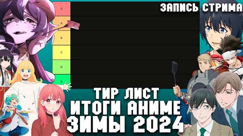 Тир лист Аниме Зимы 2024Запись стрима Youtube