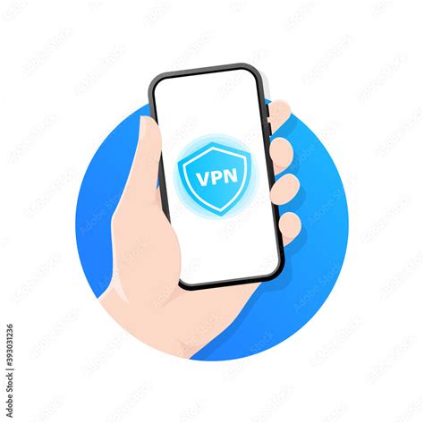 Connecting To Vpn Via Mobile Network Hand Holding Smartphone Showing