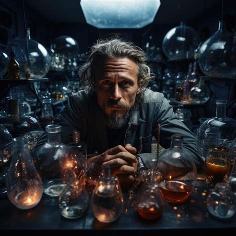 Premium Ai Image A Scientist Engrossed In A Laboratory Experiment Surrounded By Beakers And
