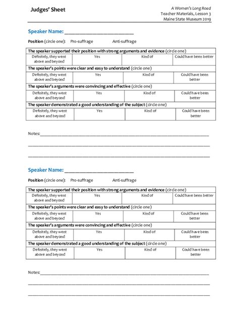 Fillable Online Lesson 3 Judges Sheet Fax Email Print Pdffiller