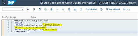 Interface Method Default Ignore Fail SAPCODES