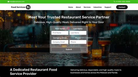 Restaurant Landing Page Website Templates Using Html5 Css And