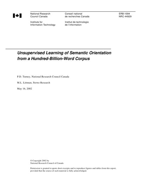 Pdf Unsupervised Learning Of Semantic Orientation From A Hundred Billion Word Corpus
