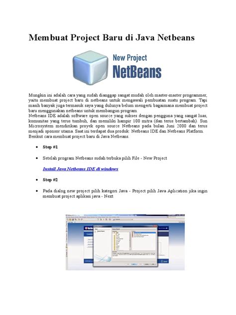 membuat project baru di java netbeans pdf