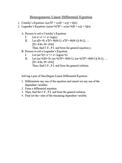Homogeneous Linear Differential Equation Pdf