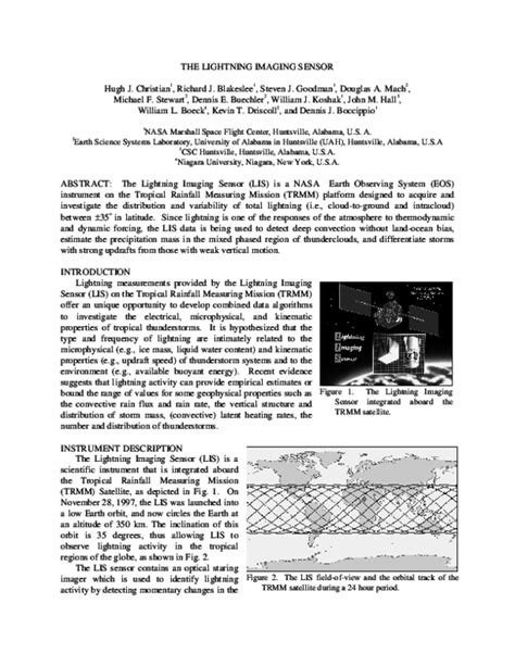 Pdf The Lightning Imaging Sensor