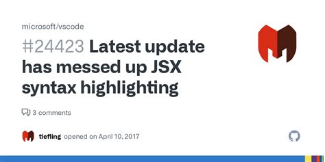 Latest Update Has Messed Up JSX Syntax Highlighting Issue Microsoft Vscode GitHub