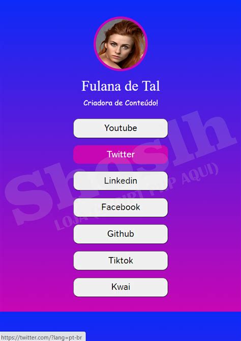 Página De Lista De Links Tipo Linktree Feito Em Html And Css Script