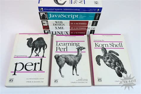 stack of o reilly computer reference books perl xml js linux junksave