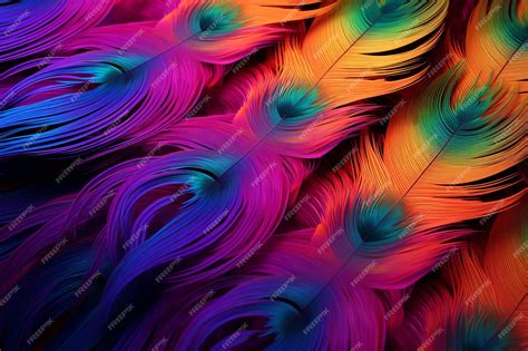 Premium Photo Peacock Feather Pattern In Jewel Tones