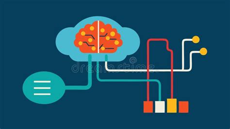 Data Flow To Ai An Illustration Of Streams Of Data Flowing Into An Ai Brain Symbolizing The