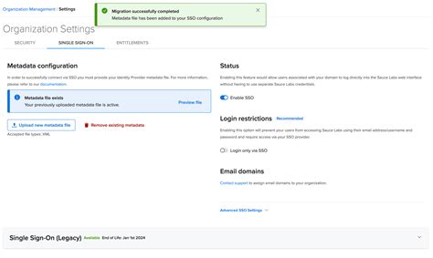 Migration From The Deprecated SSO Sauce Labs Documentation