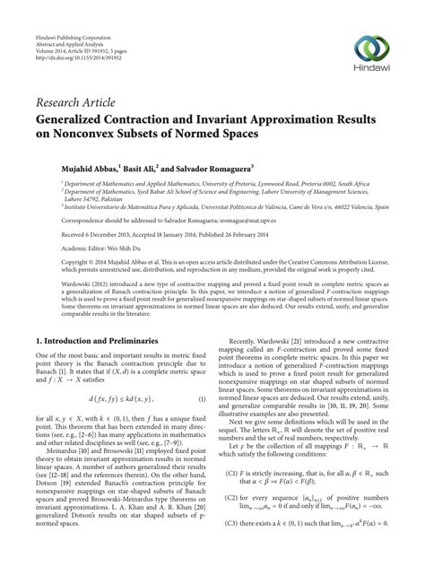 Pdf Generalized Contraction And Invariant Approximation Results On