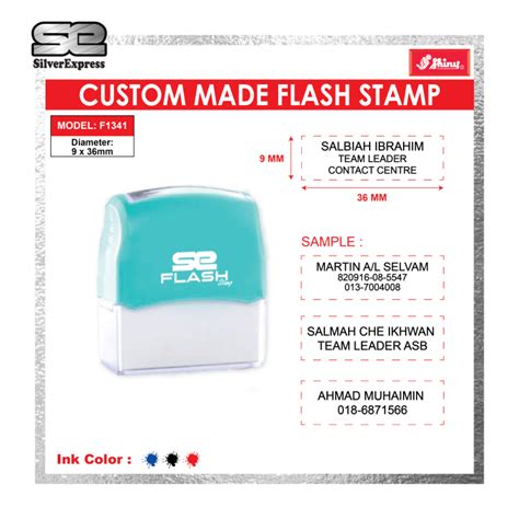 Custom Made Flash Stamp Custom Made Pre Inked Stamp 8mm X 35mm F1341 Can Be Refill