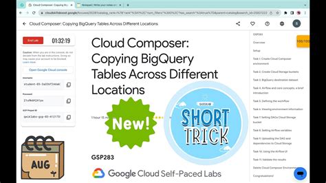 Cloud Composer Copying Bigquery Tables Across Different Locations Qwiklabs Gsp283 Youtube