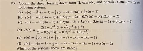 99 ﻿obtain The Direct Form I Direct Form Ii