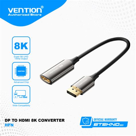 Jual Vention Kabel Displayport Dp Male To Hdmi Female Converter 8k 4k