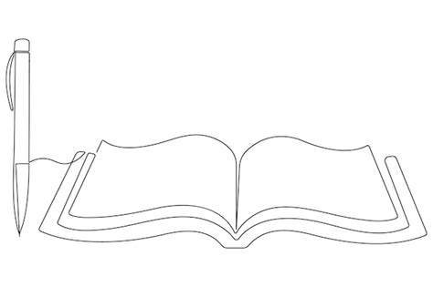 펜으로 책 한 줄의 미술 그림의 트로 터 미술 일러스트레이션 프리미엄 벡터