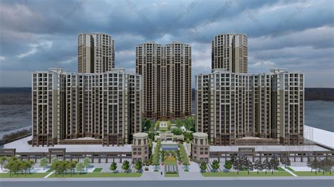现代楼盘模型SU模型下载 ID 104940805 建E室内设计网