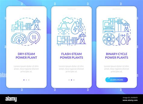 Geothermal Power Plants Blue Gradient Onboarding Mobile App Screen