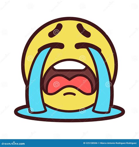 Isolated Sob Emoji Face Icon Stock Vector Illustration Of Emotion Symbol 225108506