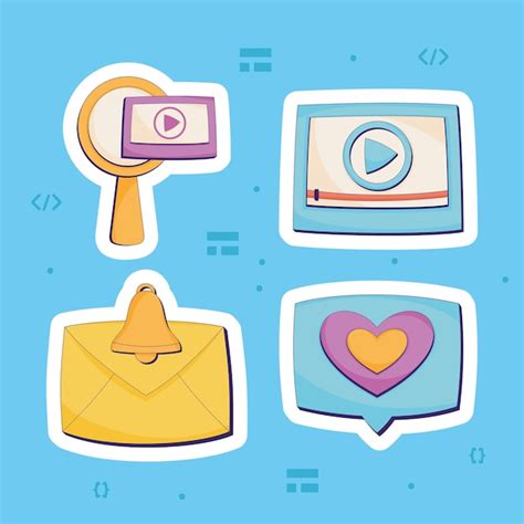 Desenvolvimento Web Quatro ícones Vetor Grátis