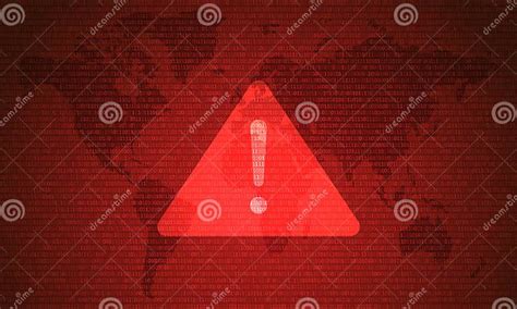 Attention Danger Hacking Symbol On Map Dark Red Background Security Protection Malware Hack