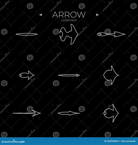 Line Arrow Icon Set Line Icons Collection Modern Vector Symbols