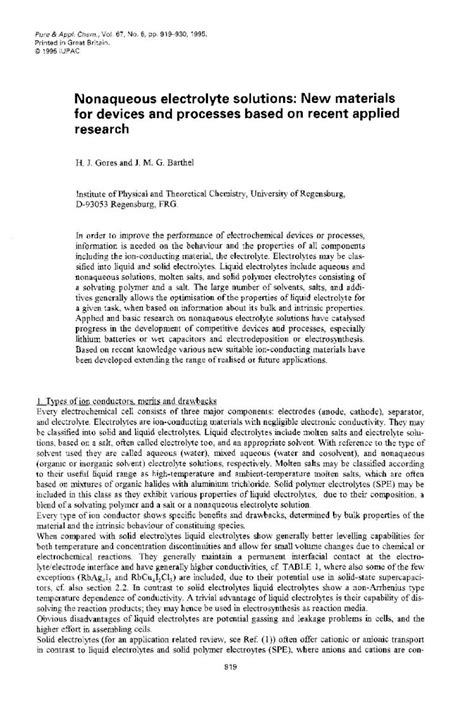 Pdf Nonaqueous Electrolyte Solutions New Materials For Devices And Dokumentips