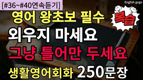 종합연속듣기36~40 🎂생일축하 외 쉬운 영어대화 연속듣기 듣다보면 외워져요 그냥 틀어만 두세요 생활영어250문장