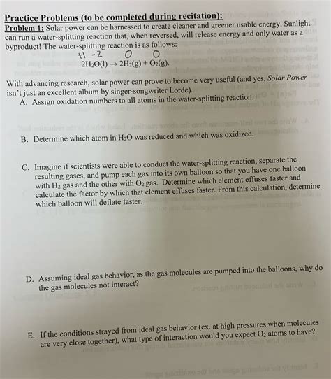 Solved Practice Problems To Be Completed During Recitation Problem