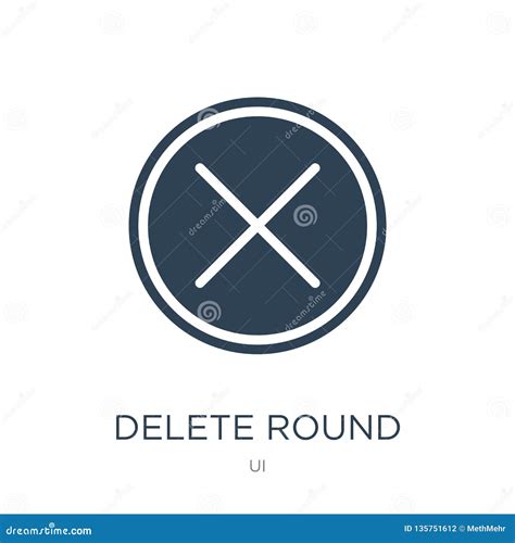 Delete Round Button Icon In Trendy Design Style Delete Round Button Icon Isolated On White