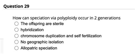 Solved How Can Speciation Via Polyploidy Occur In 2