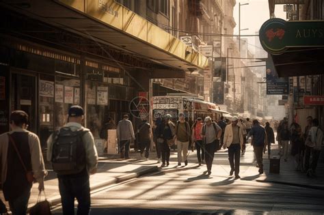 人来人往的城市街道插画图片下载 正版图片600334854 摄图网
