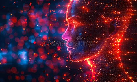 Illuminated Digital Human Profile With Glowing Particles Symbolizing Artificial Intelligence