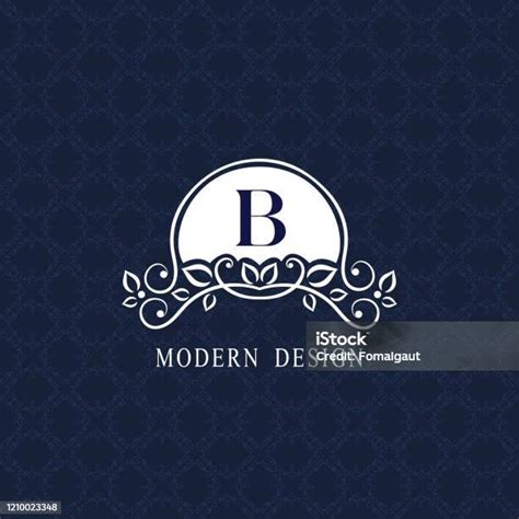 우아한 자본 편지 B 세련된 로얄 엠블럼 빈티지 장식 크리에이티브 로고 책 디자인 브랜드 이름 명함 레스토랑 부티크 호텔에 대한
