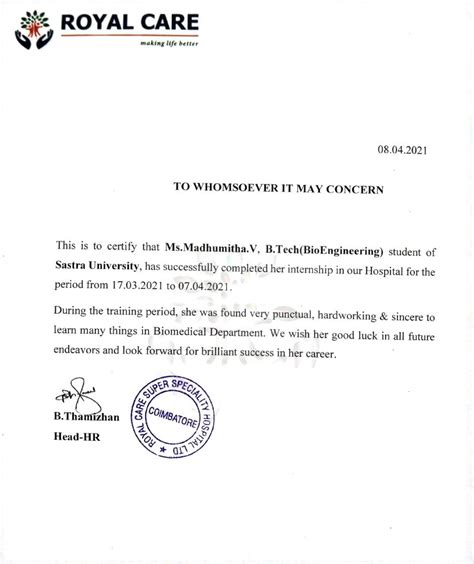 madhumitha venkatesan on linkedin successfully completed thanks to royalcare super speciality