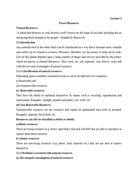 Lecture 2 Forest Resources Pdf Deforestation Forests