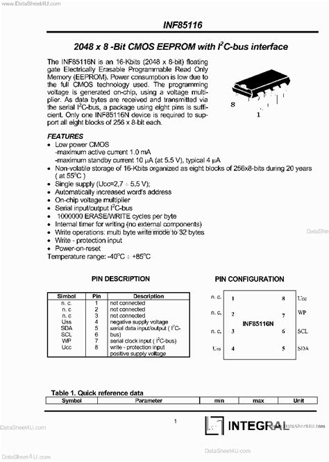 inf85116 173100 pdf datasheet download ic on line