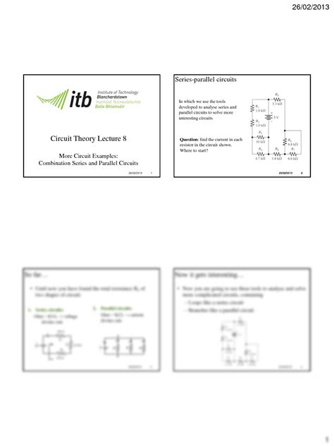 Solution Circuit Theory Combinational Series And Parallel Circuits