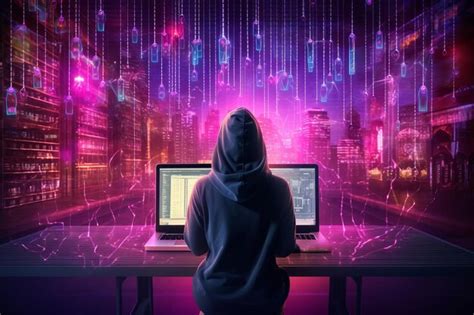 Premium Photo Cyber Security Threat Unveiling The Danger Of Data Theft With A Woman Coding