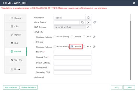Specify An Ipv6 Address For A Vm